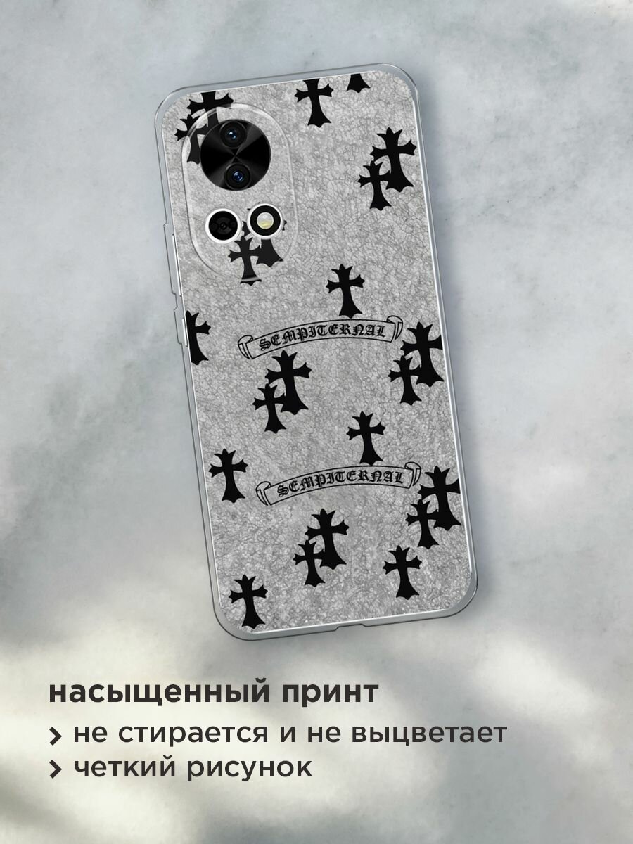 Чехол на Huawei Nova 12/Nova13 / Хуавей Нова 12/Нова 13 с принтом "Кресты паттерн 3" — фото 1
