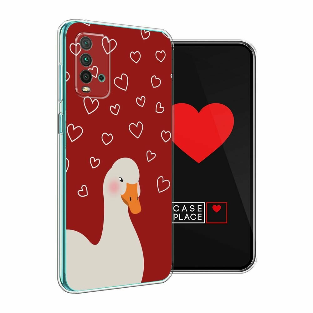Чехол на Xiaomi Redmi 9T / Сяоми Редми 9Т с принтом "Влюблённый гусь 1 - 14 февраля" — фото 1