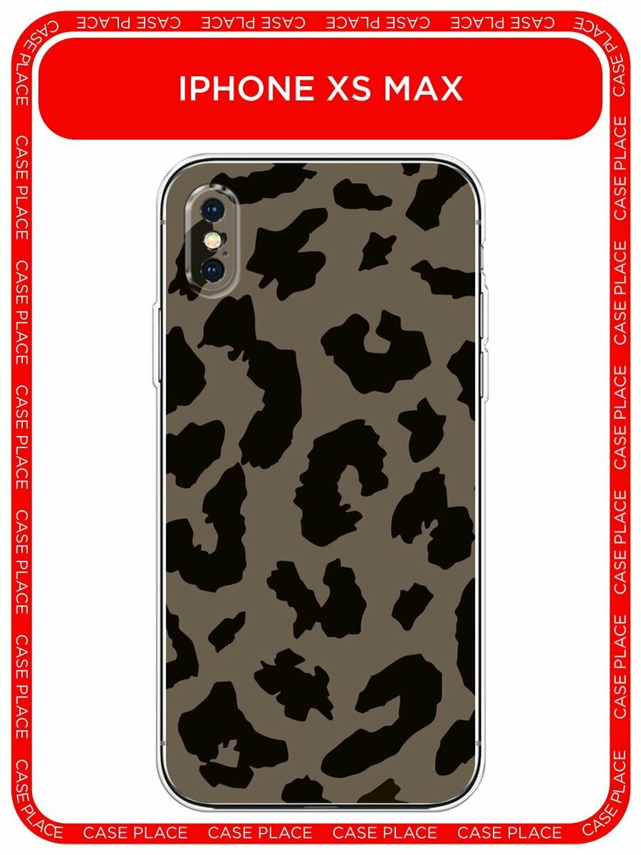 Чехол на Apple iPhone XS Max / Айфон XS Max с принтом "Леопардовые пятна паттерн 1"