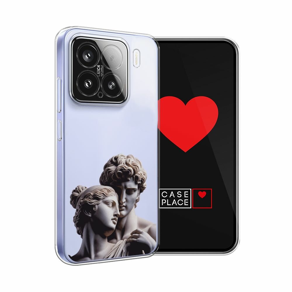 Чехол на Xiaomi 15 / Сяоми 15 с принтом "Нежные скульптуры - 14 февраля", прозрачный — фото 1