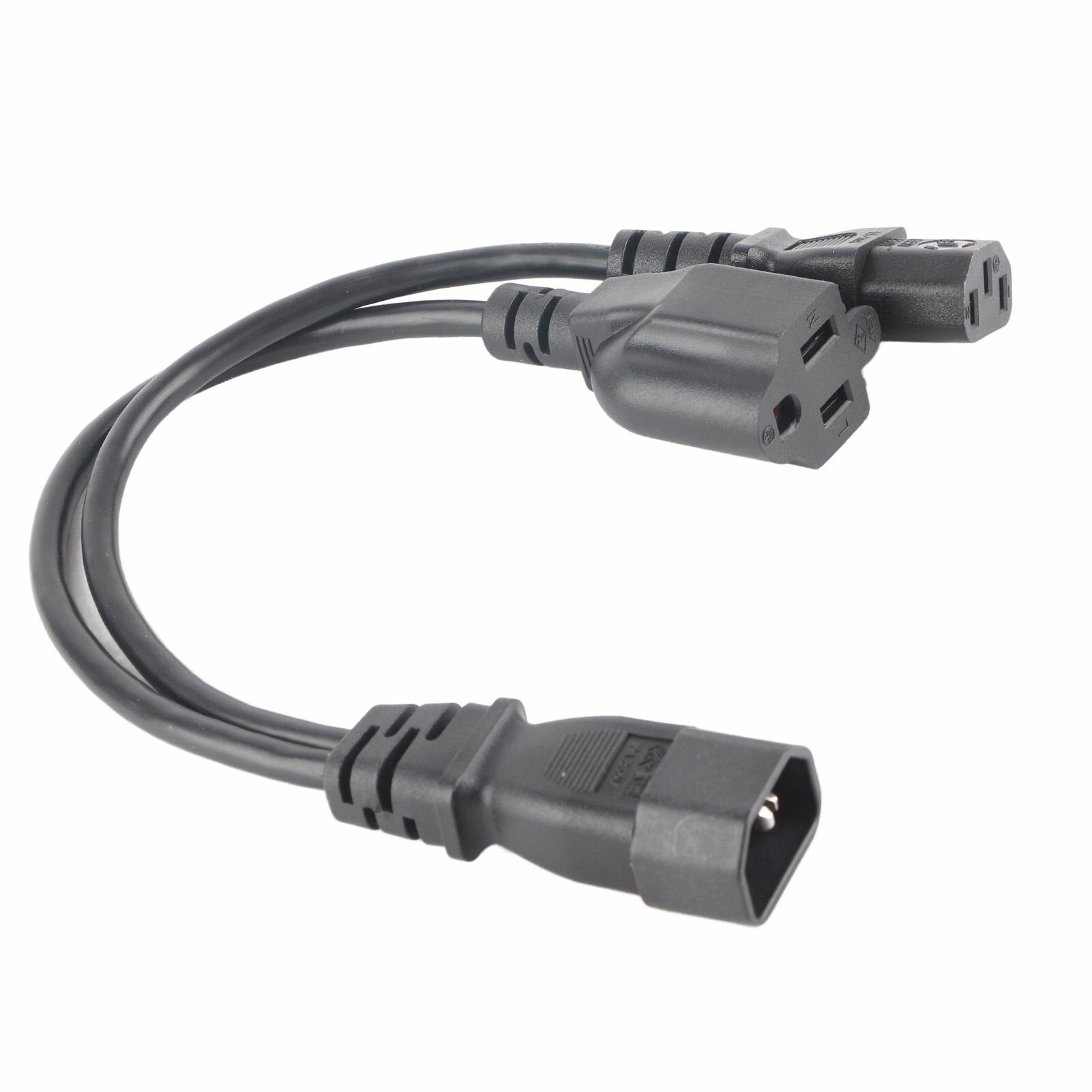 Y-разветвитель C14 (м) - C13/NEMA 5-15R (ж)