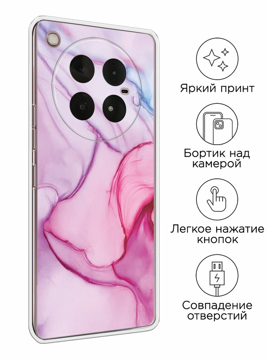 Чехол на Infinix Zero 40 4G / Инфиникс Зеро 40 4G с принтом "Розовые мраморные разводы" — фото 1