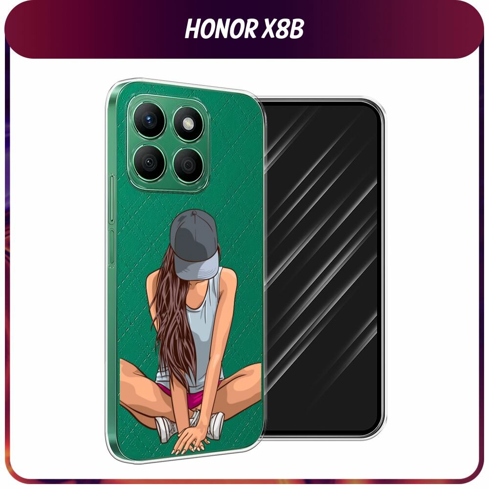 Чехол на Honor X8B / Хонор X8B с принтом Девушка в кепочке, прозрачный