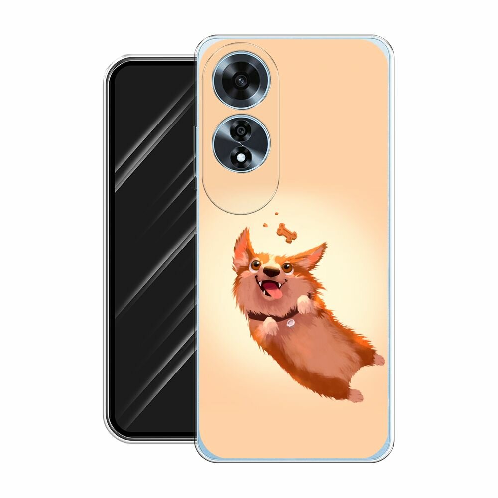 Силиконовый чехол на Oppo A60 / Оппо А60 с принтом Корги печенька — фото 1