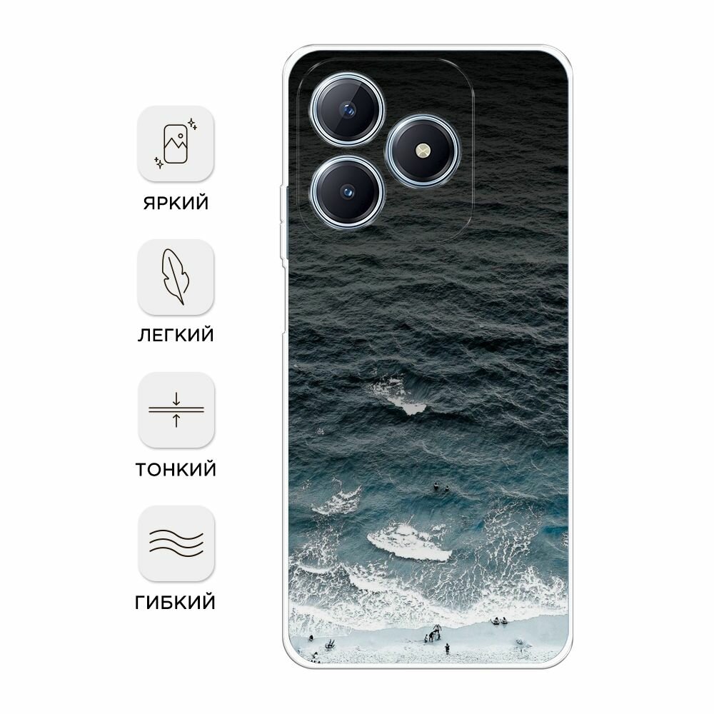 Силиконовый чехол на Realme C63 / Реалми С63 с принтом Волны на море — фото 1