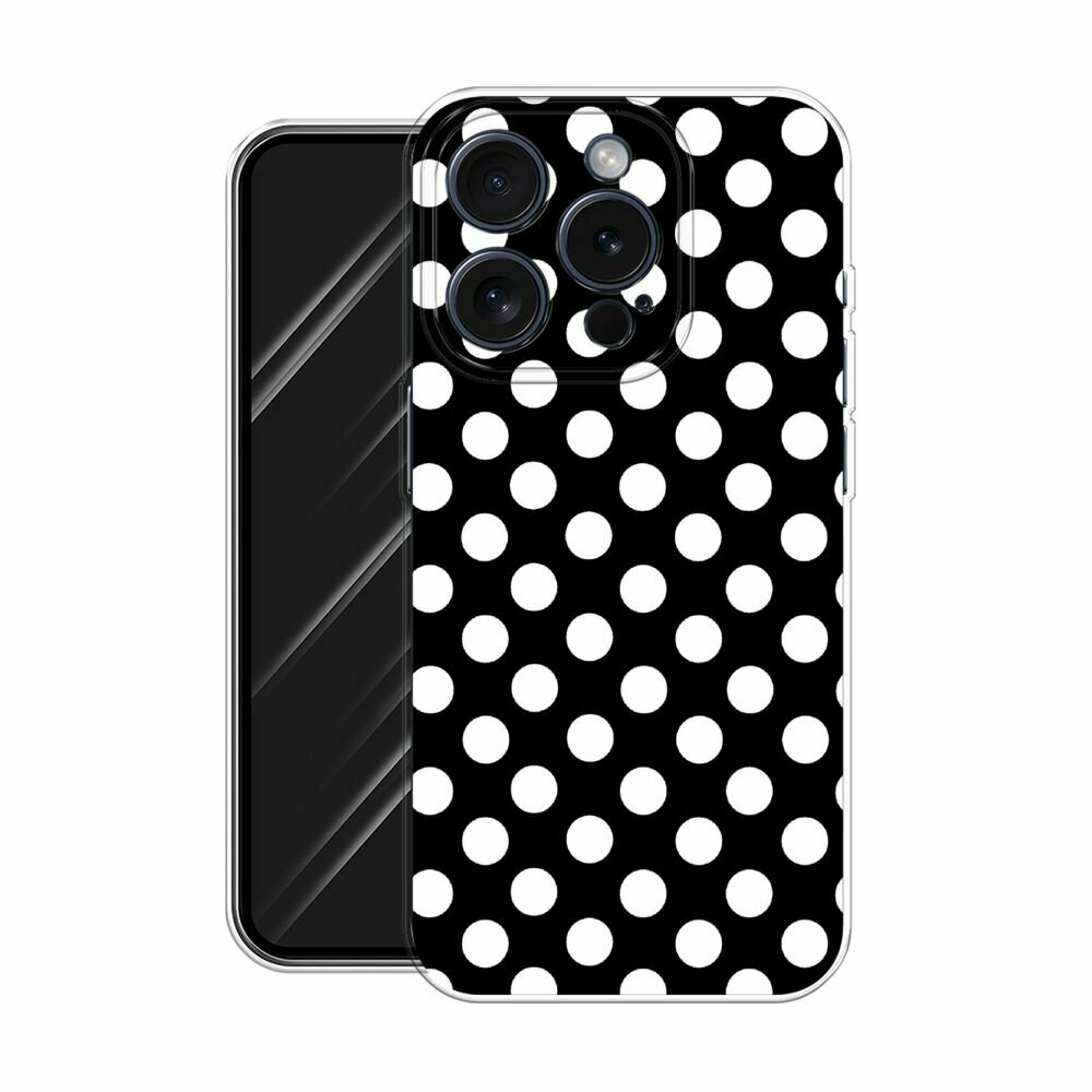 Силиконовый чехол на Apple iPhone 15 Pro / Айфон 15 Про с принтом горох — фото 1