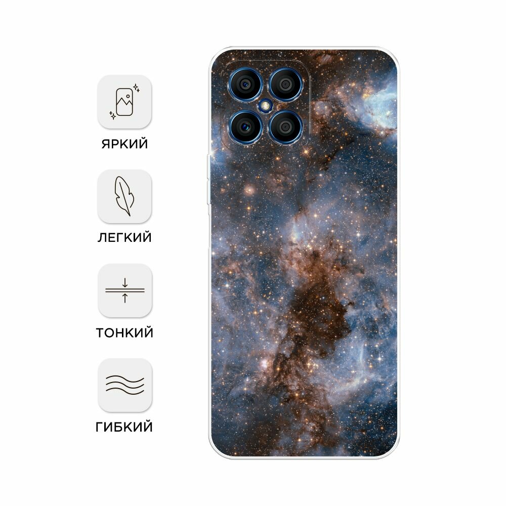 Силиконовый чехол на Honor X8 / Хуавей X8 с принтом "Туманность 4" — фото 1