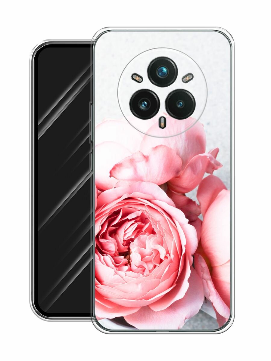 Чехол на Realme 14 Pro / Реалми 14 Про с принтом "Пионы на белом" — фото 1
