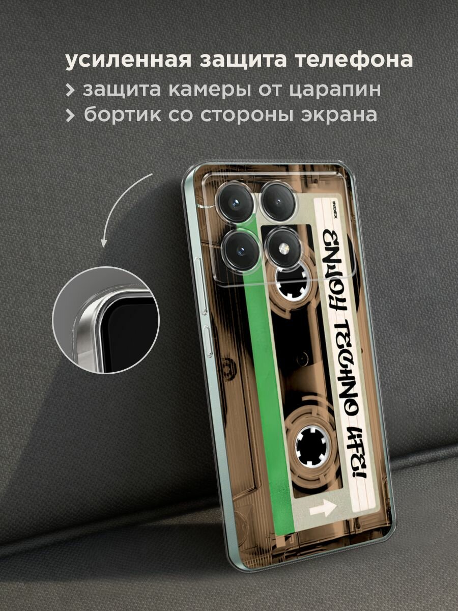 Чехол на Xiaomi Poco X6 PRO 5G / Поко X6 Про 5G с принтом "Ретро кассета" — фото 1