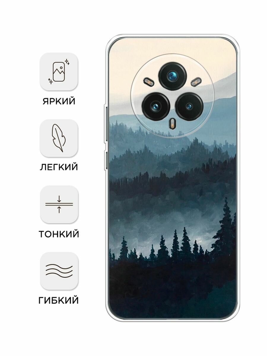 Чехол на Realme 14 Pro / Реалми 14 Про с принтом "Туманные горы" — фото 1