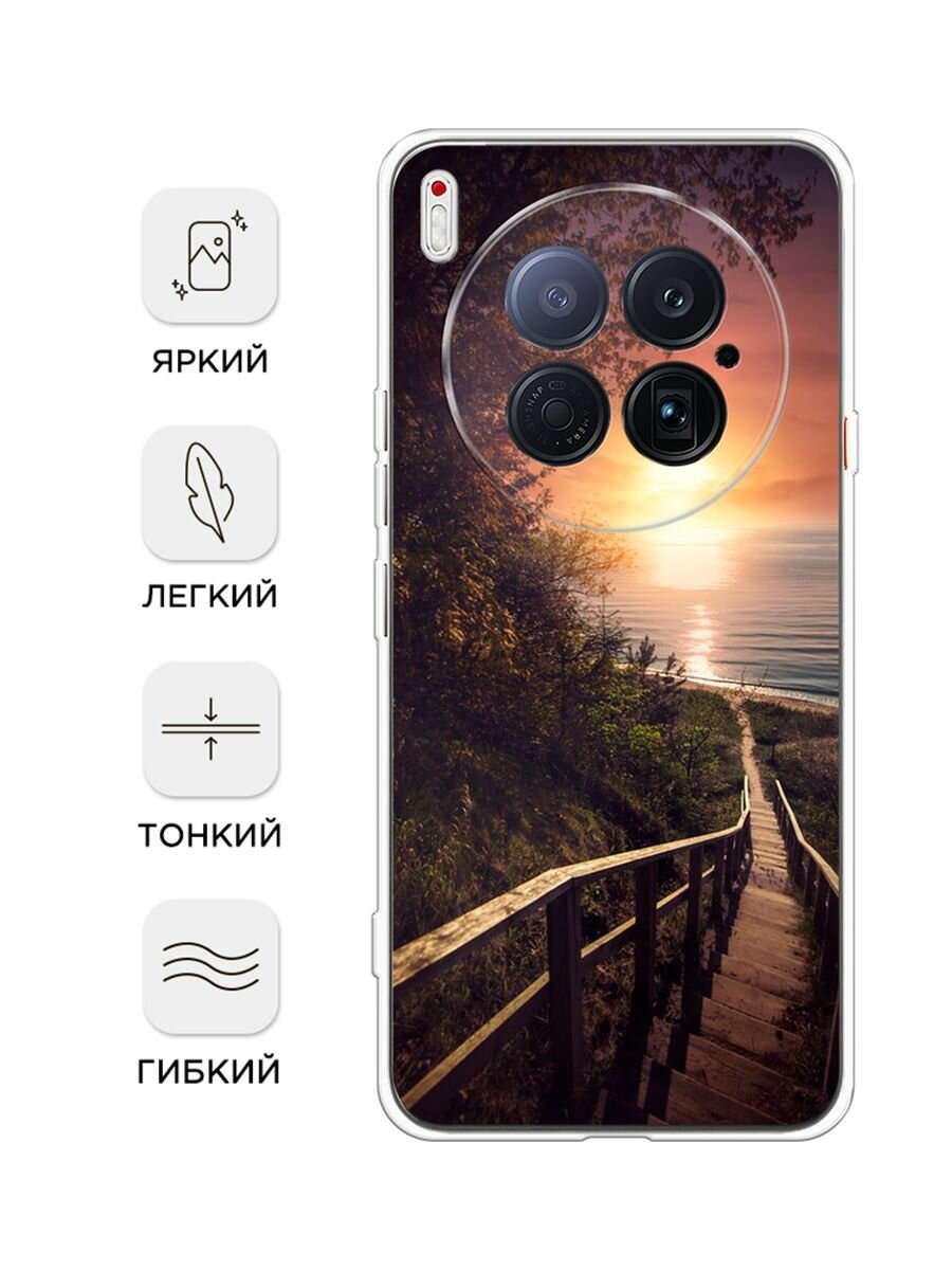 Чехол на Tecno Camon 40 Premier / Текно Камон 40 Премьер с принтом "Мост у воды" — фото 1