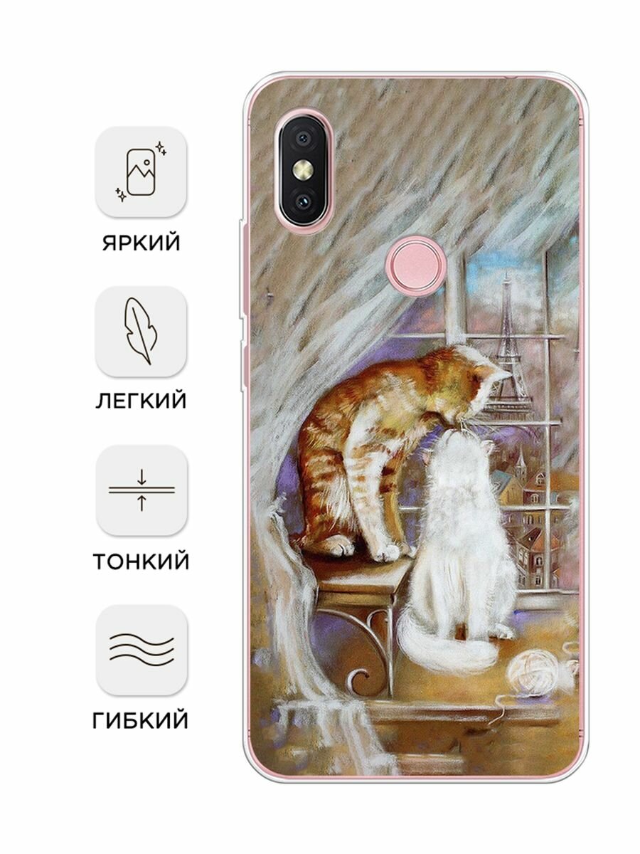 Чехол на Xiaomi Redmi S2 (Redmi Y2) / Сяоми Редми С2 (Редми Y2) с принтом "Влюбленные котики 1" — фото 1
