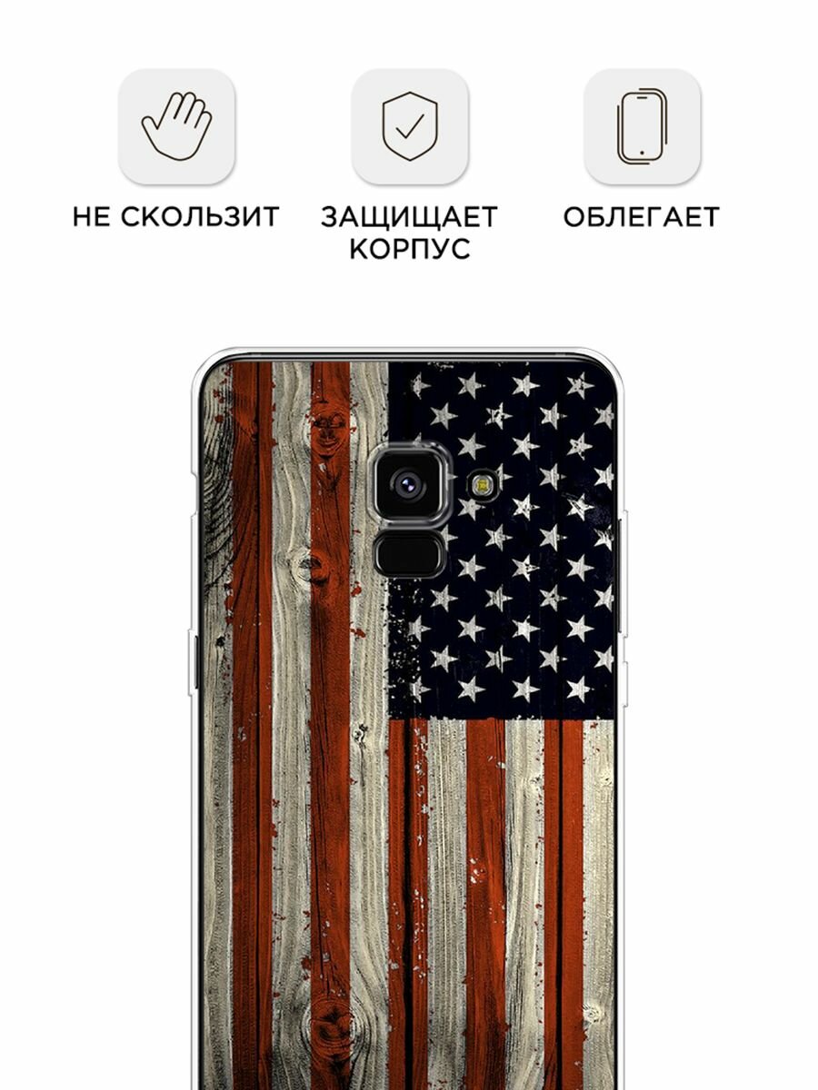 Чехол на Samsung Galaxy A8 + / Самсунг Галакси А8 Плюс 2018 с принтом "США" — фото 1