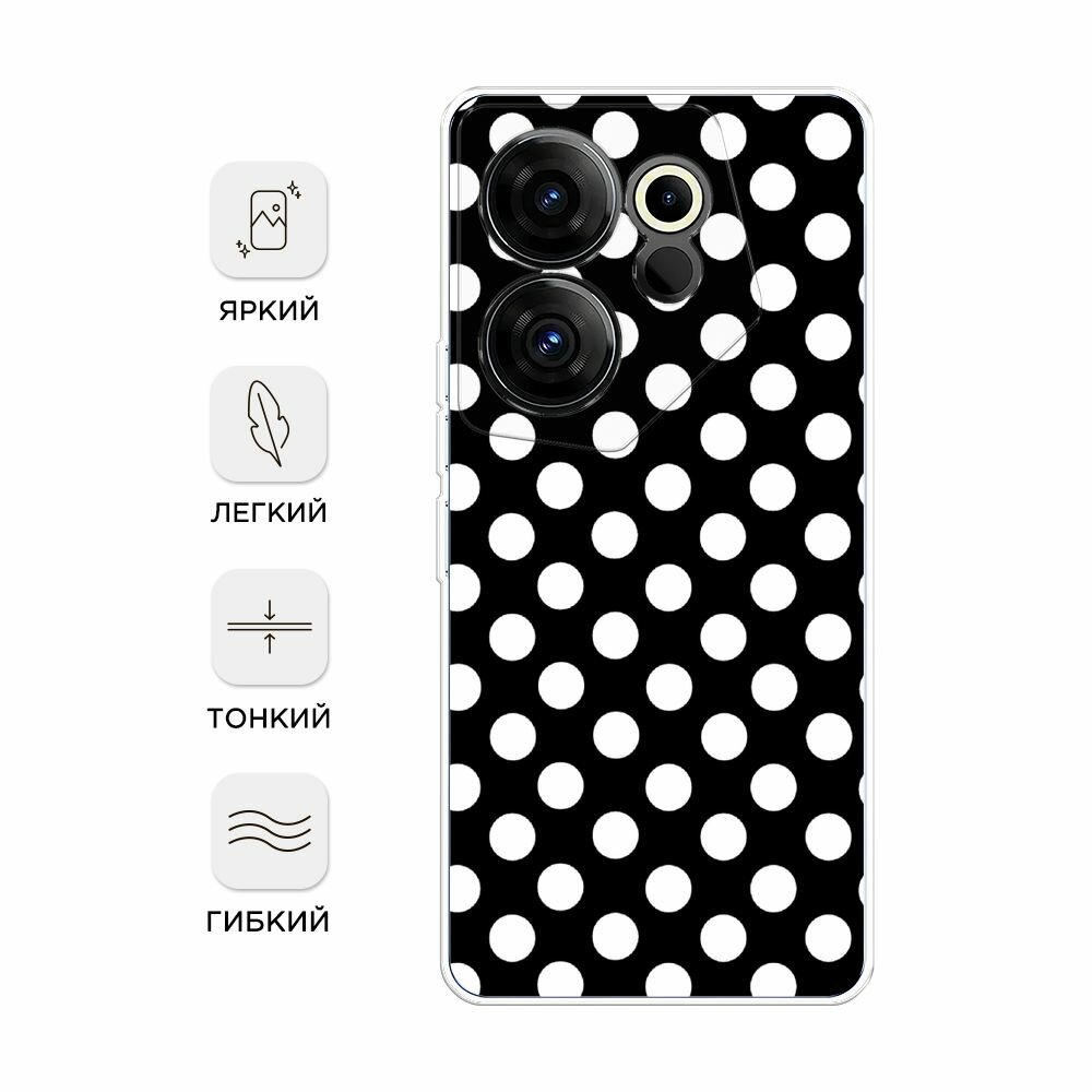 Чехол на Tecno Camon 20 Premier / Текно Камон 20 Премьер с принтом горох — фото 1