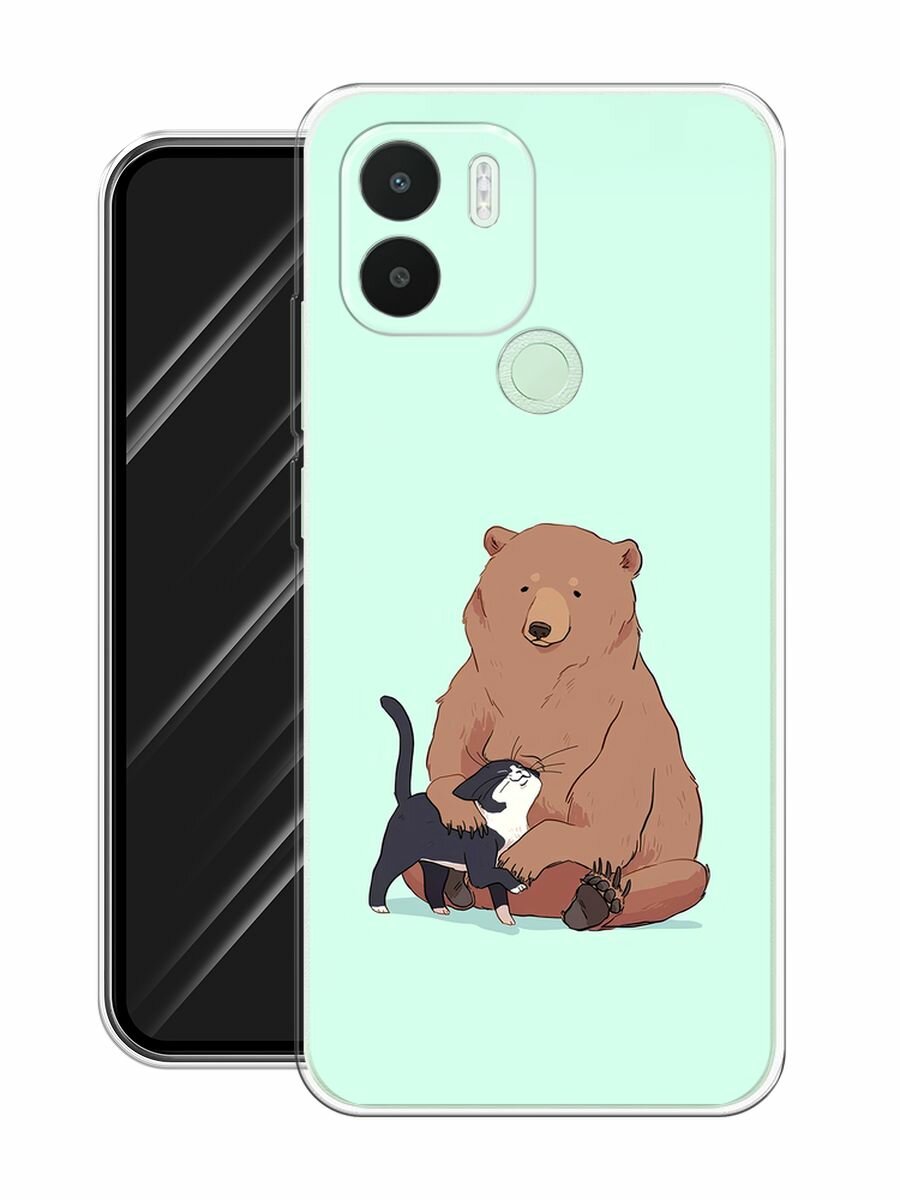 Чехол на Xiaomi Redmi A1+/Redmi A2+/Poco C51/C50 / Редми A1+ с принтом "Медведь и кошка дружба" — фото 1