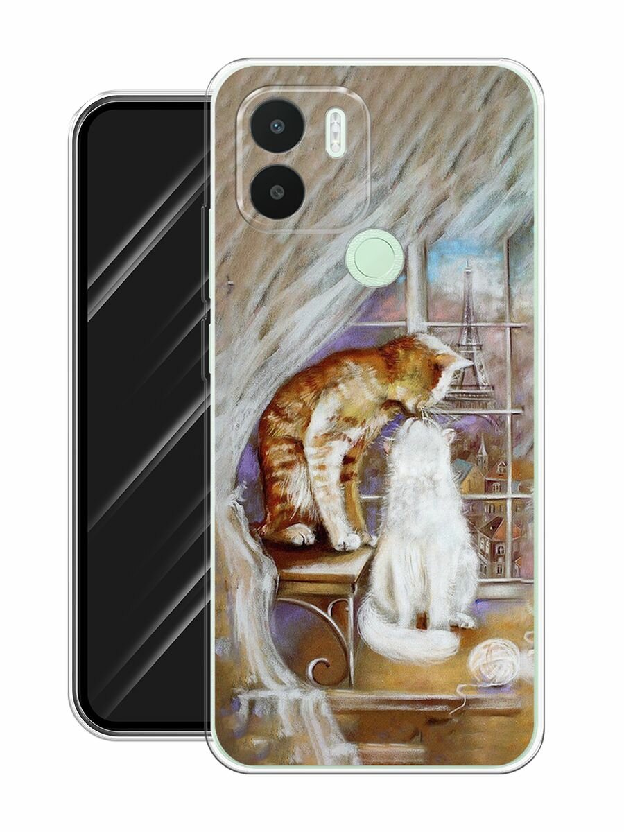 Чехол на Xiaomi Redmi A1+/Redmi A2+/Poco C51/C50 / Редми A1+ с принтом "Влюбленные котики 1" — фото 1
