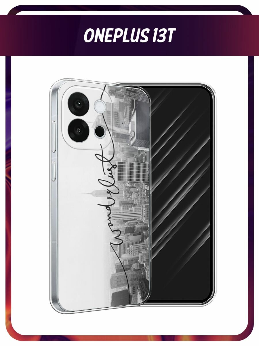 Силиконовый чехол на OnePlus 13T / Ван Плас 13Т с принтом "Черно город"