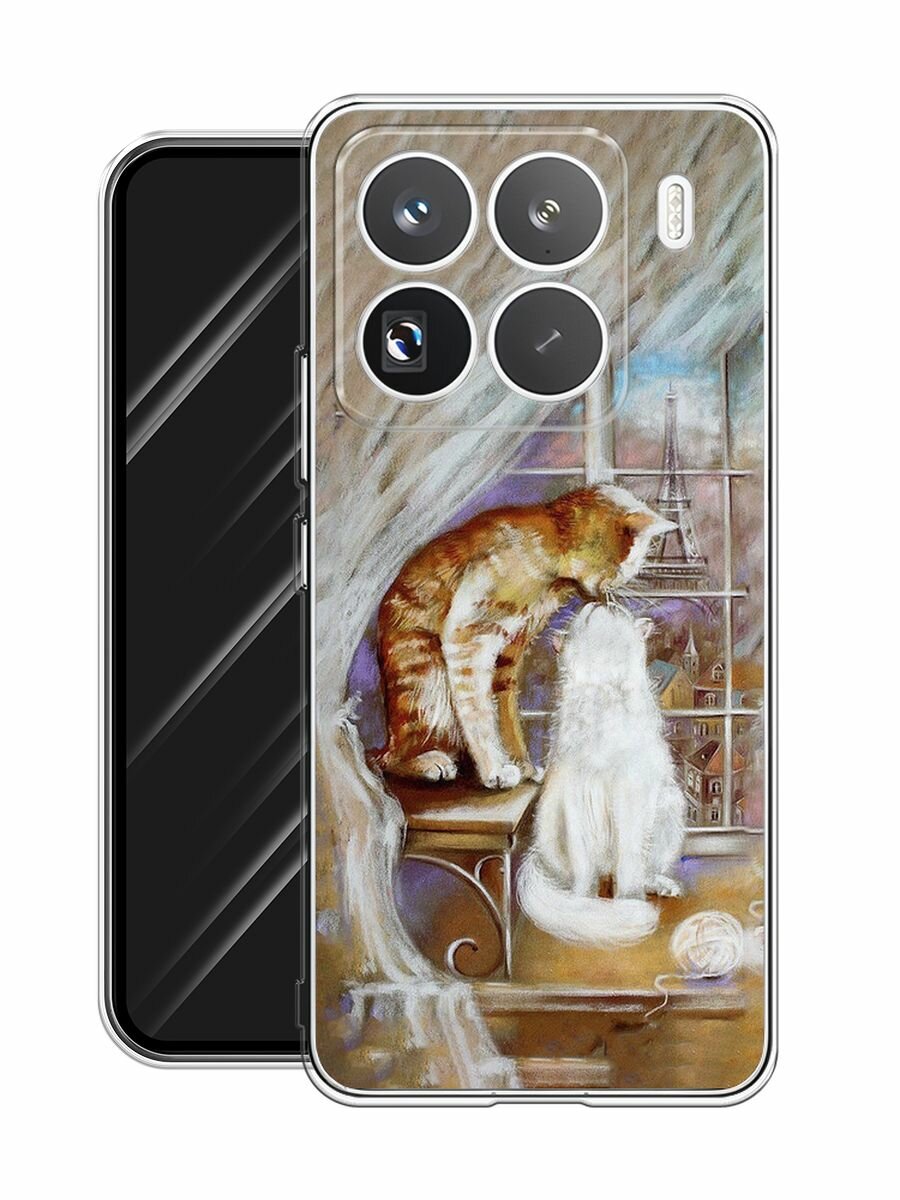 Чехол на Xiaomi 15 Pro / Сяоми 15 Про с принтом "Влюбленные котики 1" — фото 1