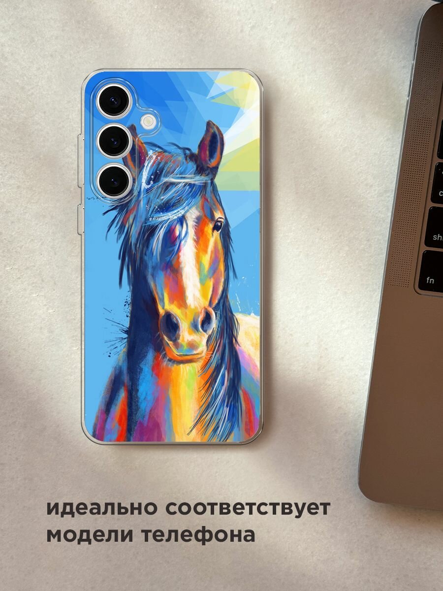 Чехол на Samsung Galaxy S25 FE / Самсунг S25 Фе с принтом "Лошадь арт 3" — фото 1