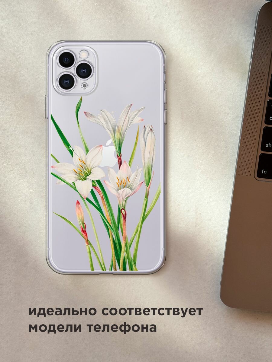 Чехол на Apple iPhone 11 Pro / Айфон 11 Про с принтом "White lily", прозрачный — фото 1