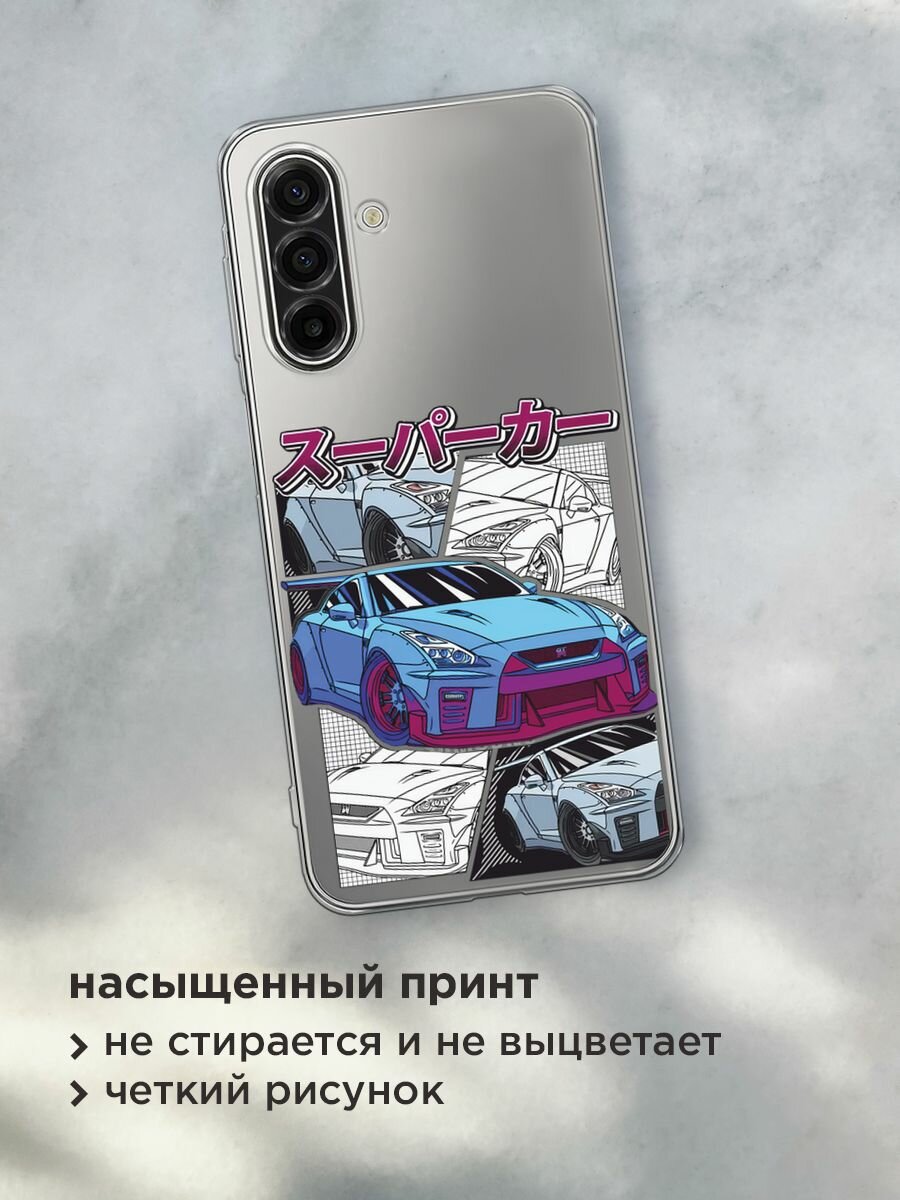 Чехол на Samsung Galaxy A17/A18 / Самсунг А17/А18 с принтом "JDM коллаж", прозрачный — фото 1