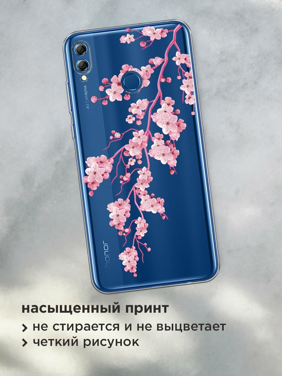Чехол на Honor 8X / Хонор 8Х с принтом "Ветка сакуры 2" — фото 1
