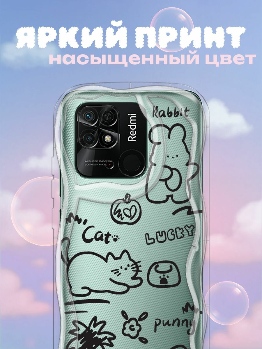 Чехол на Xiaomi Redmi 10C / Редми 10С с принтом "Lucky animals" — фото 1