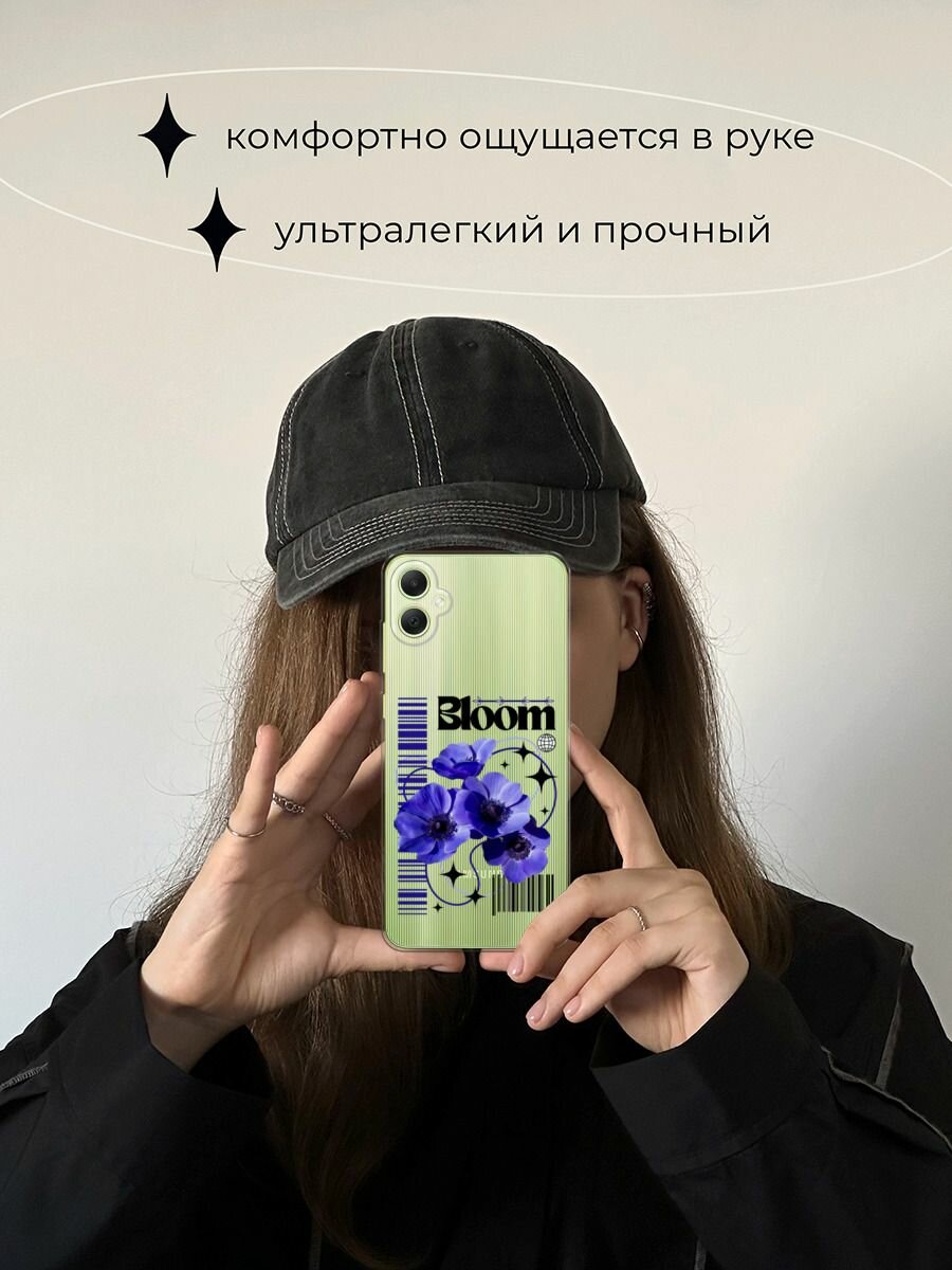 Чехол на Samsung Galaxy A05 / Самсунг Галакси A05 с принтом "Завораживающие анемоны", прозрачный — фото 1