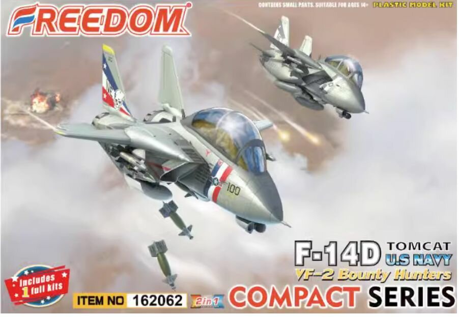 FREEDOM 162062 Compact Series: F-14D TOMCAT VF-2 BOUNTY HUNTERS сборная модель самолета (2 in 1)