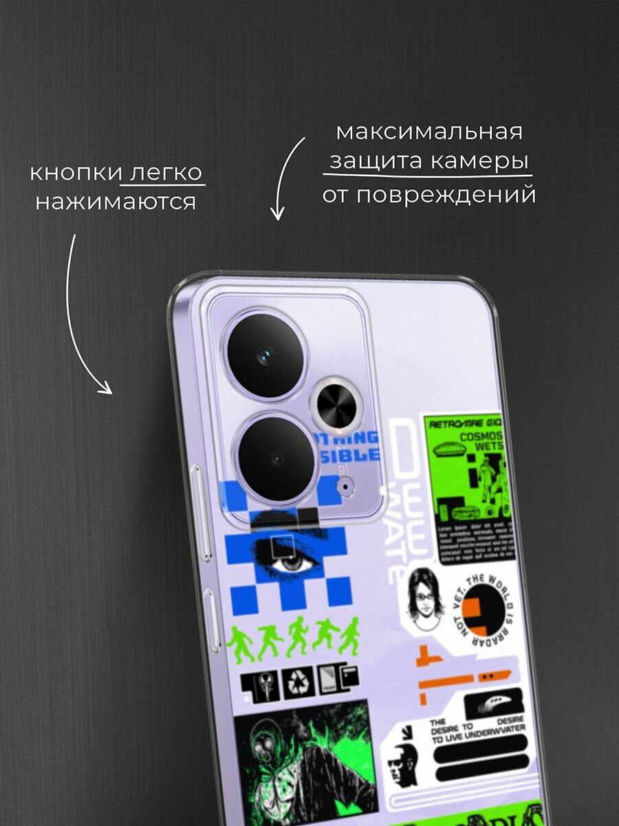 Чехол на Realme 14T / Реалми 14Т с принтом "Nothing impossible", прозрачный — фото 1
