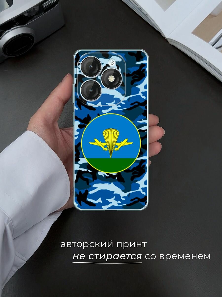Силиконовый чехол на Itel P55 / Ител Р55 с принтом "ВДВ камуфляж" — фото 1