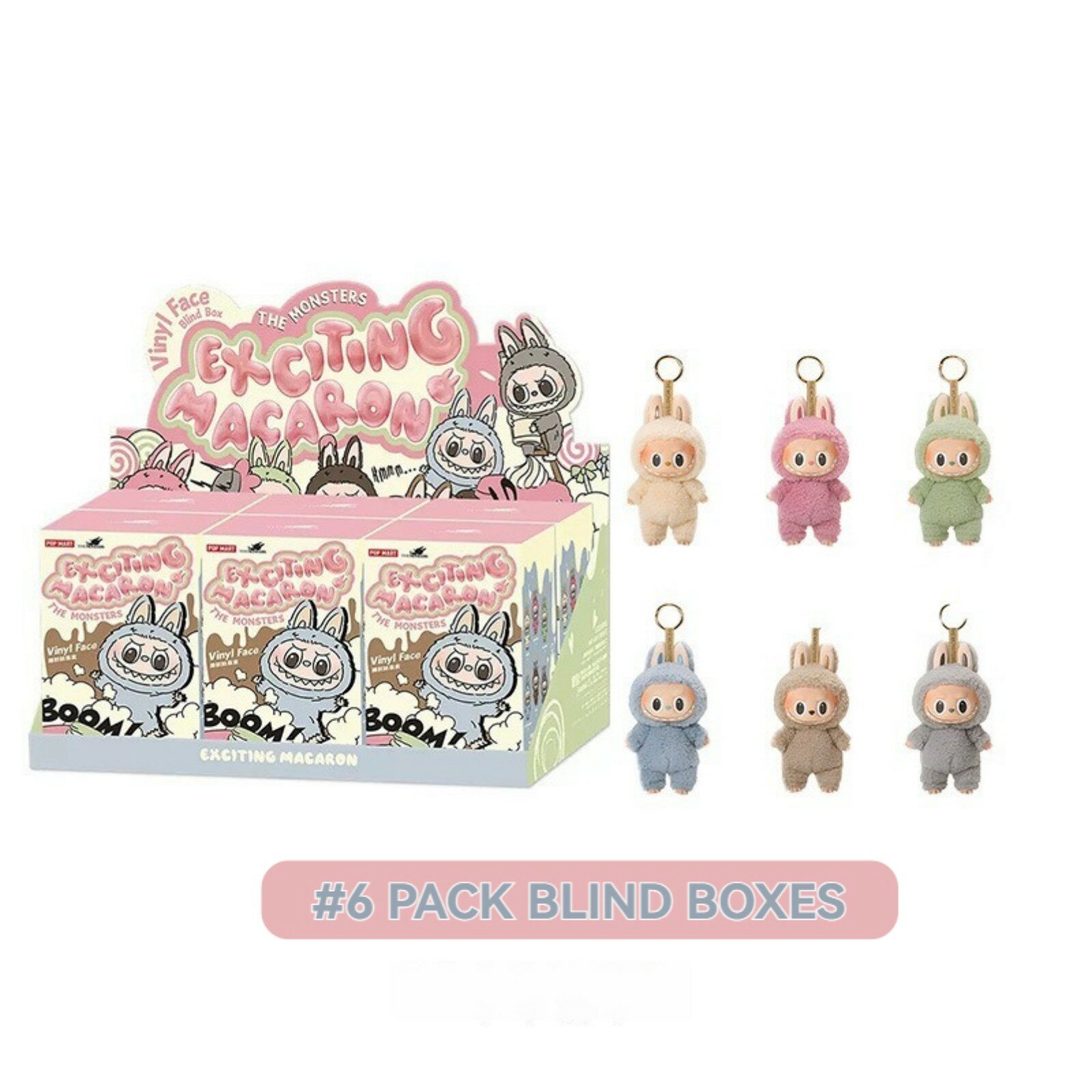 Original MART LABUBU POP Mystery box Lucky Blind Box figurine doll Anime action figures Zimomo mokoko the monster, Mini Vinyl Doll Blind Box 1.0, 6 unique figures per box, Adjustable Poses, Innovative Vinyl Design, Portable Metal Ring, High-Quality