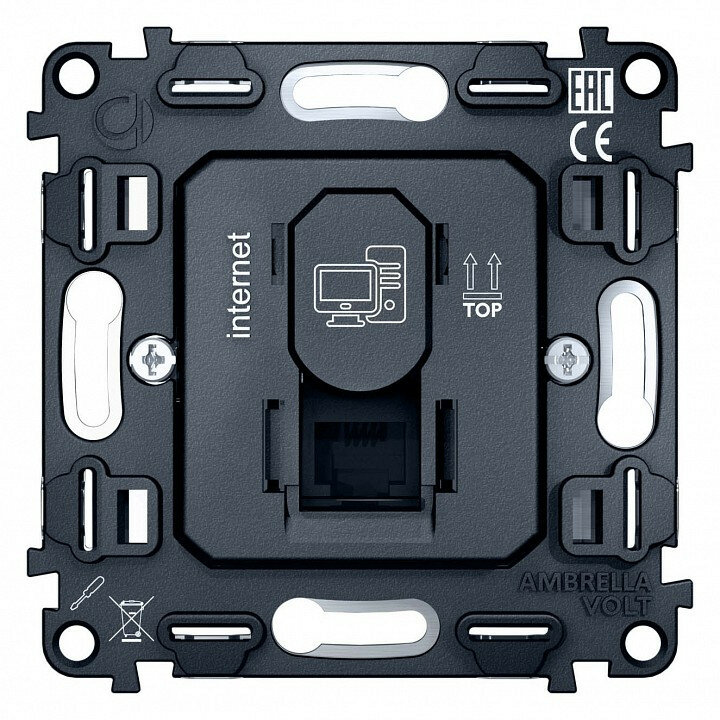 Механизм розетки Ethernet RJ-45 со шторкам Ambrella Volt QUANT VM188