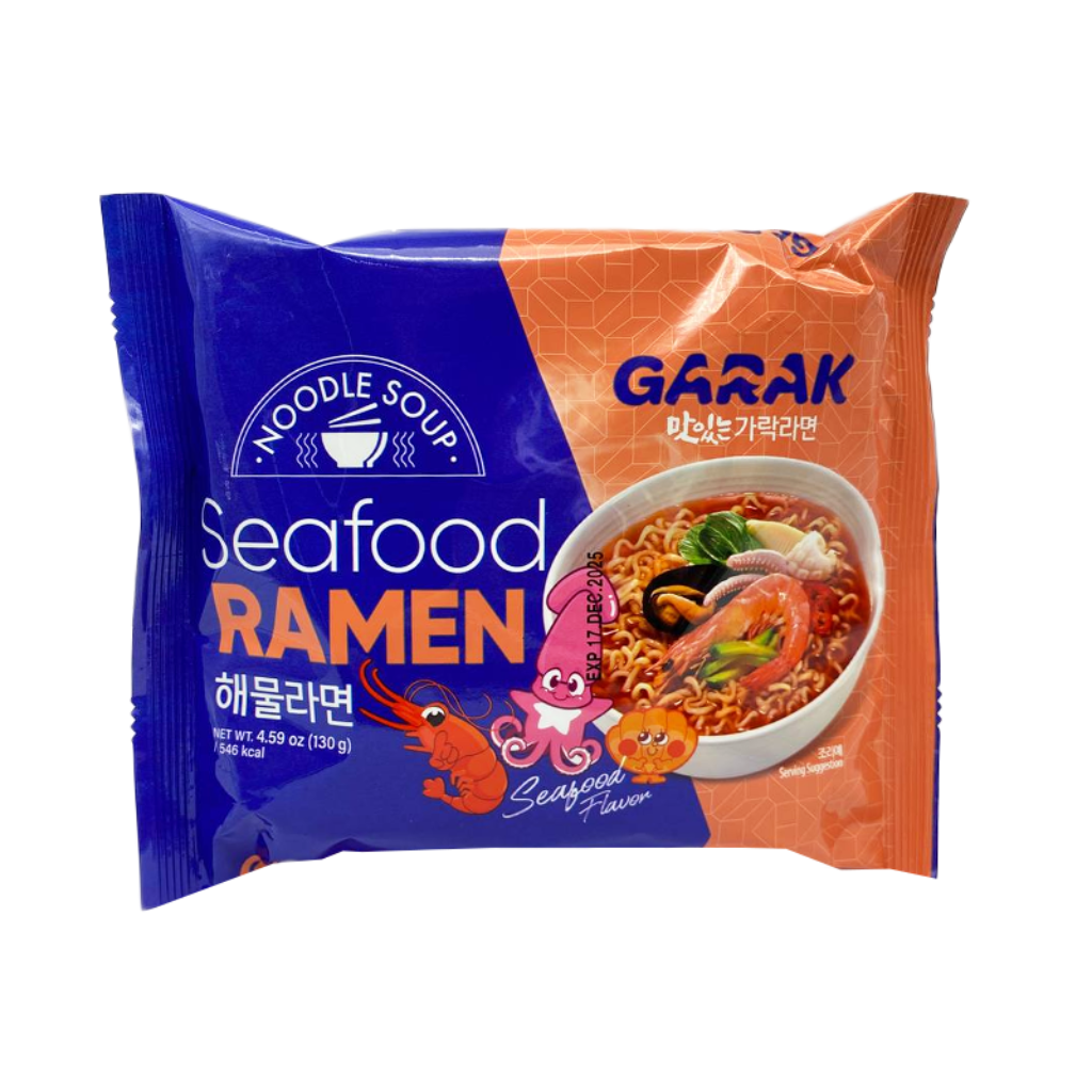 Лапша быстрого приготовления GARAK рамен со вкусом морепродуктов 130 г, Южная Корея