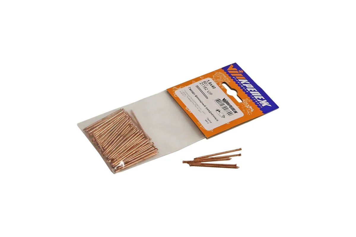 VIP финишные омедненные гвозди 1,6x40 мм, вес 60 г, 21162 для отделки мебели