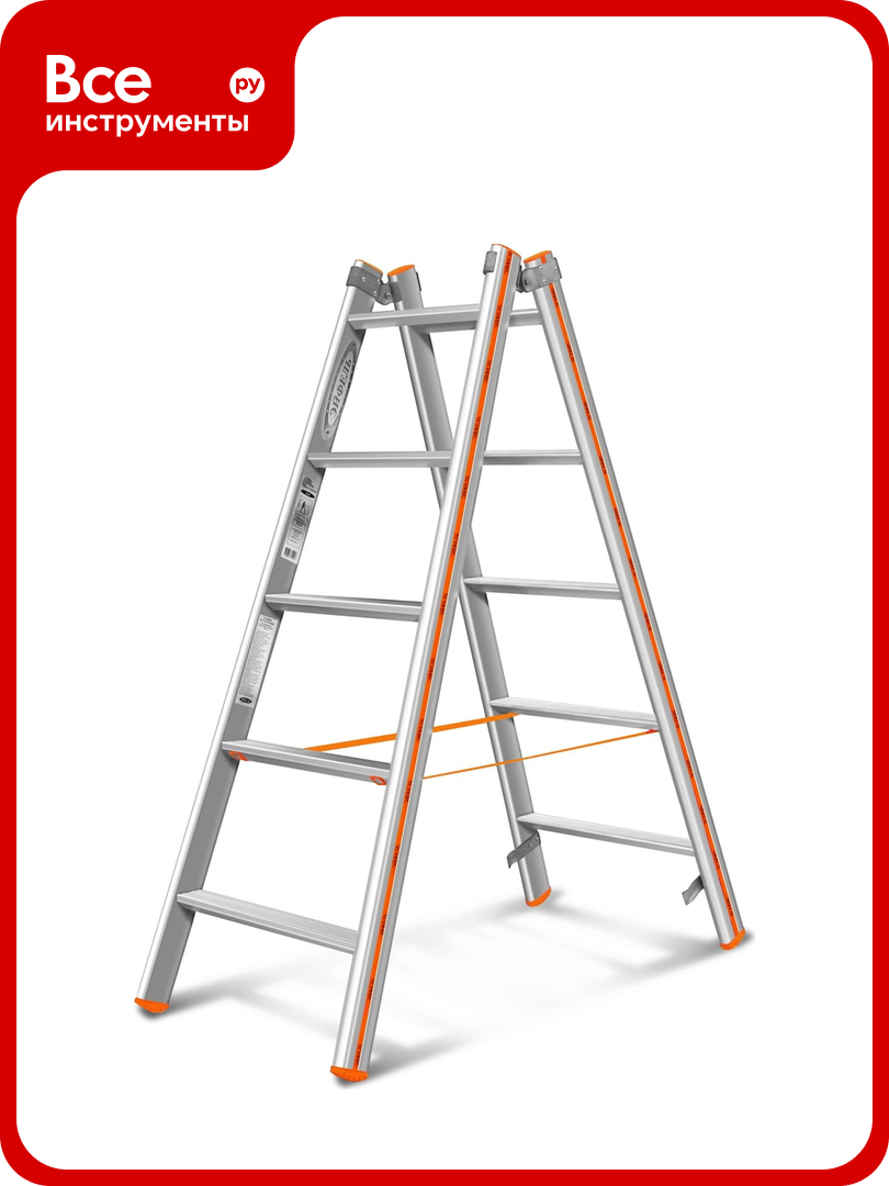 Стремянка Эйфель Комфорт-Профи 205, алюминиевый, 63 мм