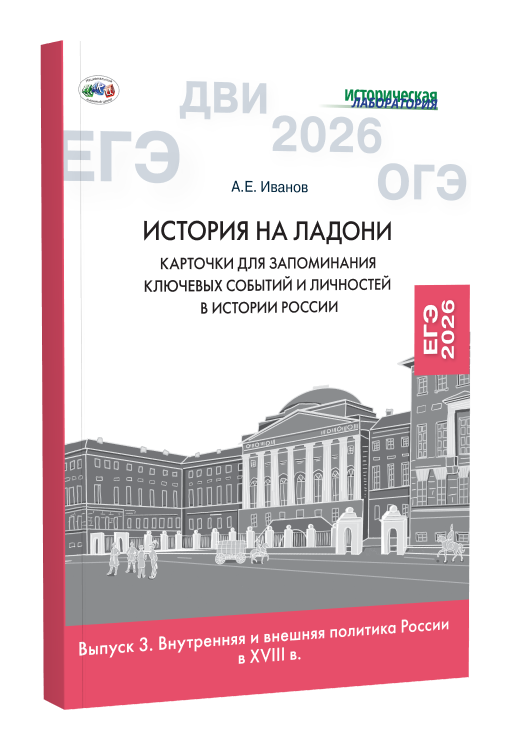 История на ладони: карточки для запоминания ключевых событий и личностей в истории России. Выпуск 3. Внутренняя и внешняя политика России в XVIII в