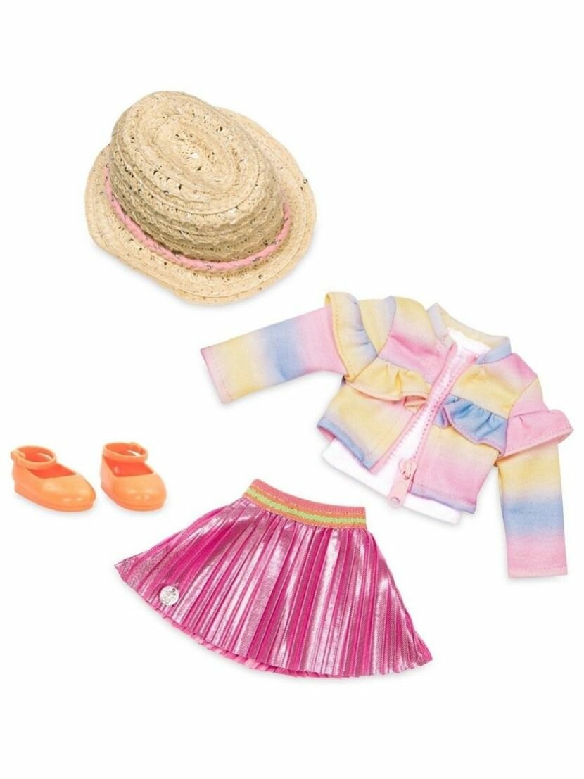 GLITTER GIRLS Комплект одежды Делюкс для куклы 35 см радужная мода, 5 предметов