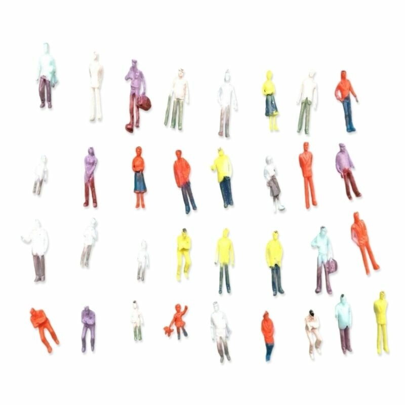 25 штук фигурки людей для макетов поездов в различных позах, пластиковые городские диорамы, - D