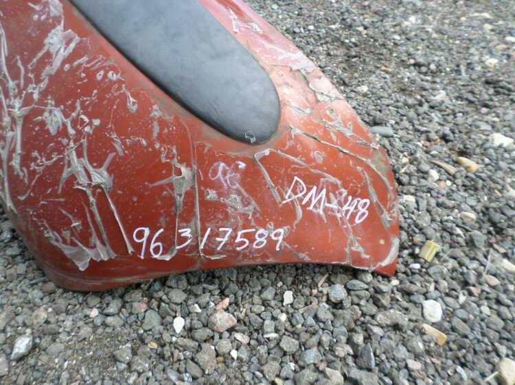 Бампер задний 96317589 Дэу Матиз - только для Корейского Рынка - Оранжевый DM48 - клей от пленки