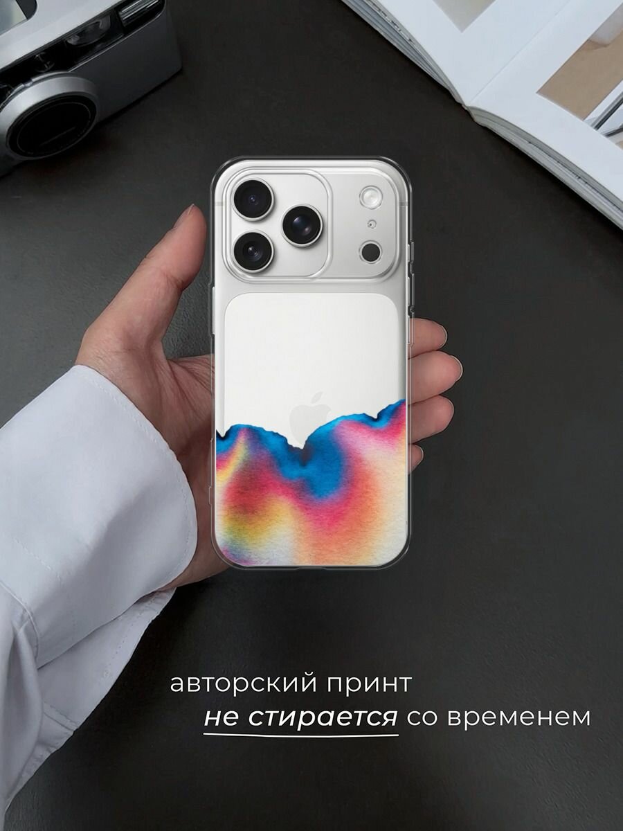 Чехол на Apple iPhone 17 Pro / Айфон 17 Про с принтом Акварельное сочетание, прозрачный — фото 1