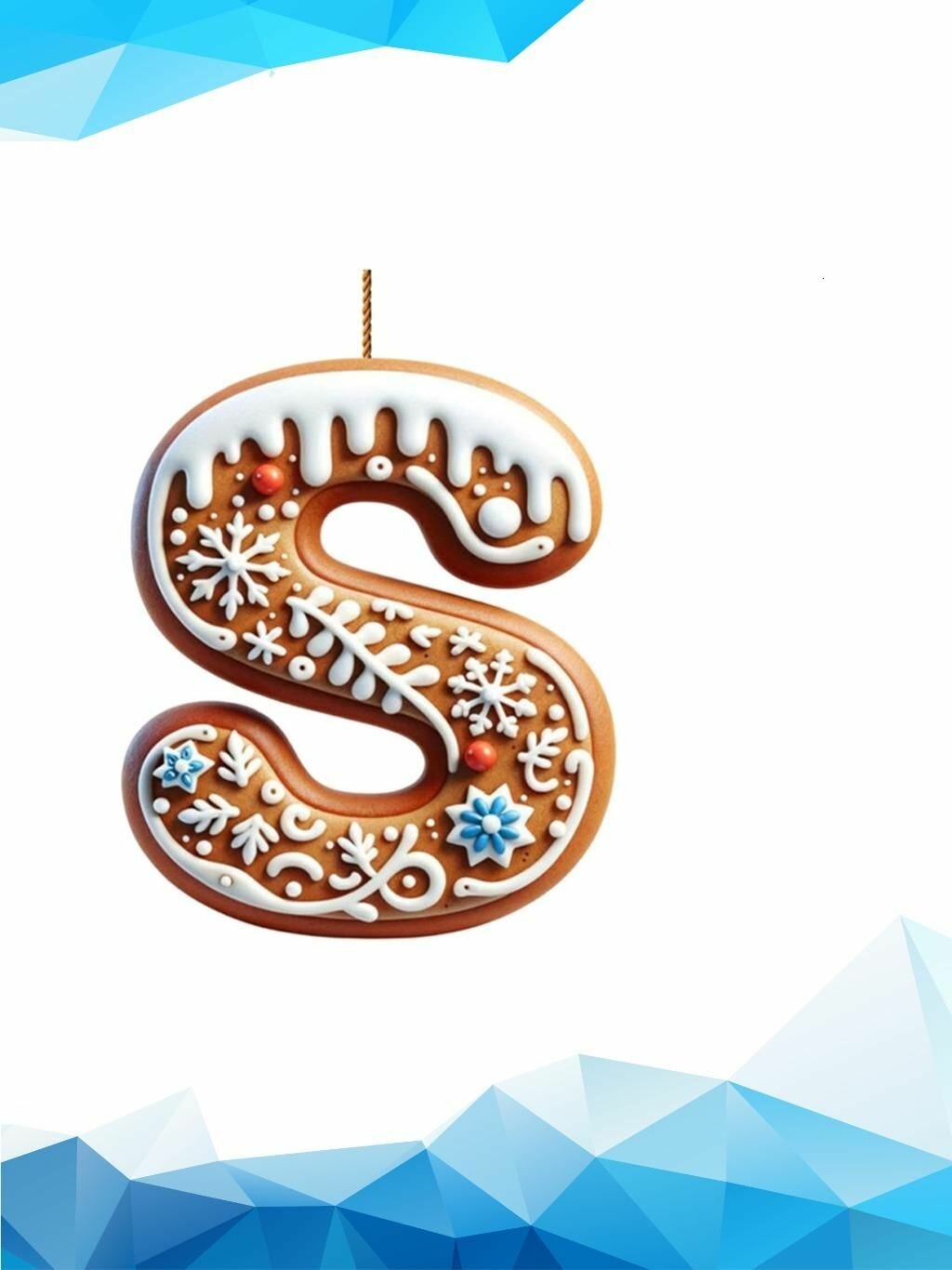 Акриловые подвески "Пряничные буквы", - S