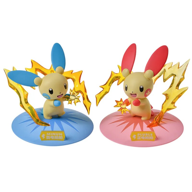 Фигурки Покемонов Plusle и Minun, цветные, без коробки
