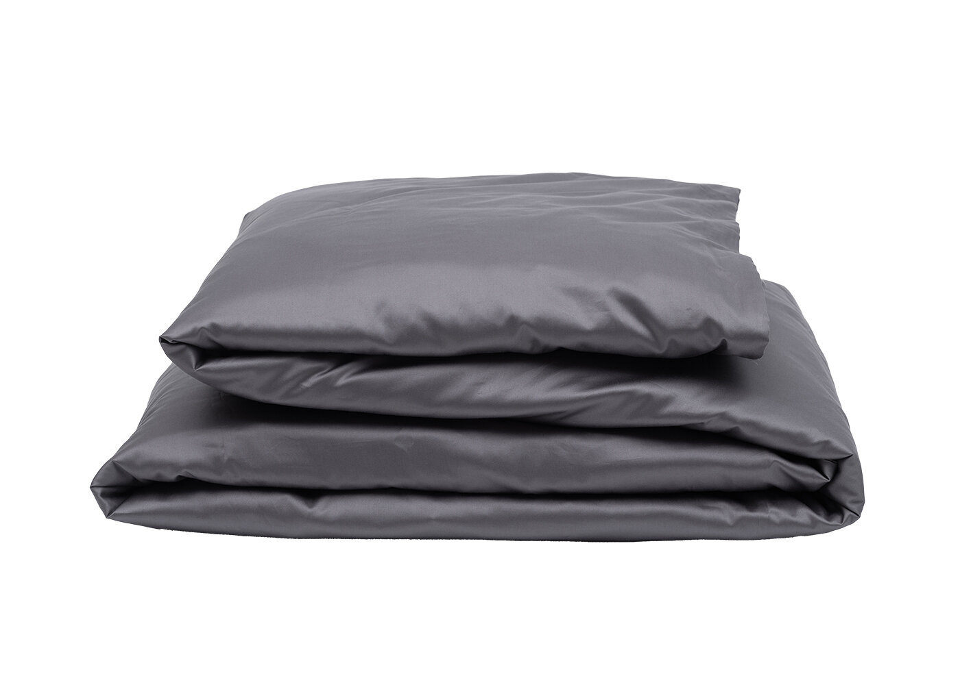 Пододеяльник серый, Сатин, Двуспальный, 172х205