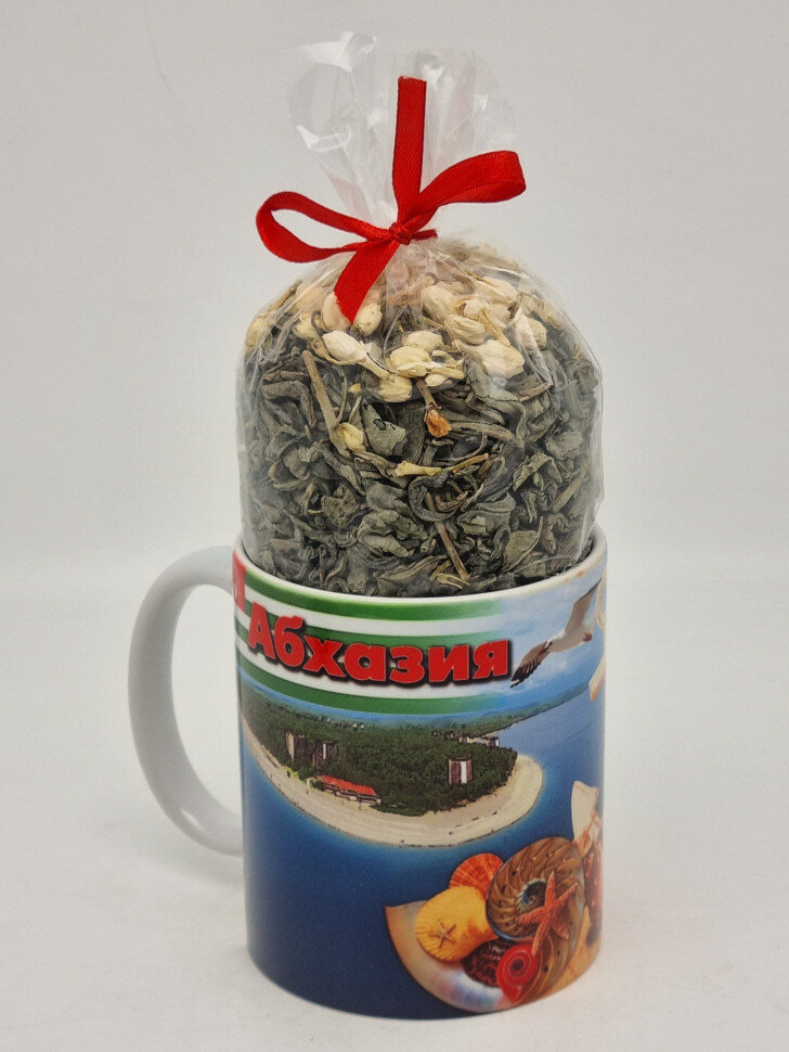 Кружка 250мл зеленый чай с жасмином 105гр "Абхазия"