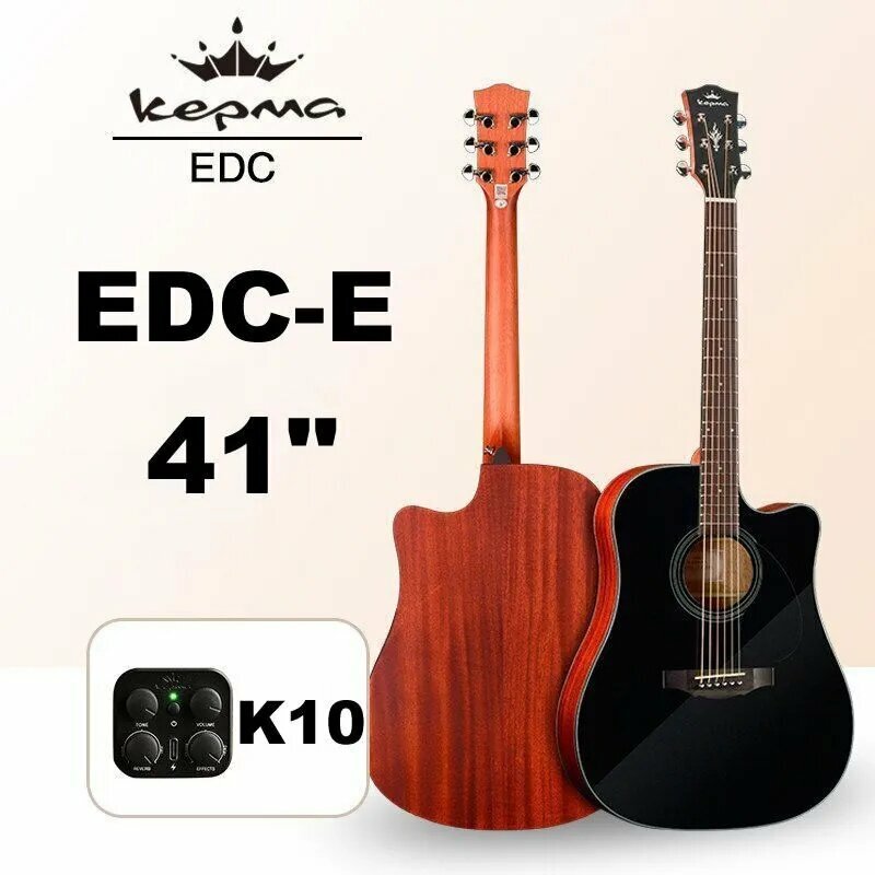 Kepma Акустическая гитара Электроакустическая гитара 6-струнная, корпус Ель 4/4