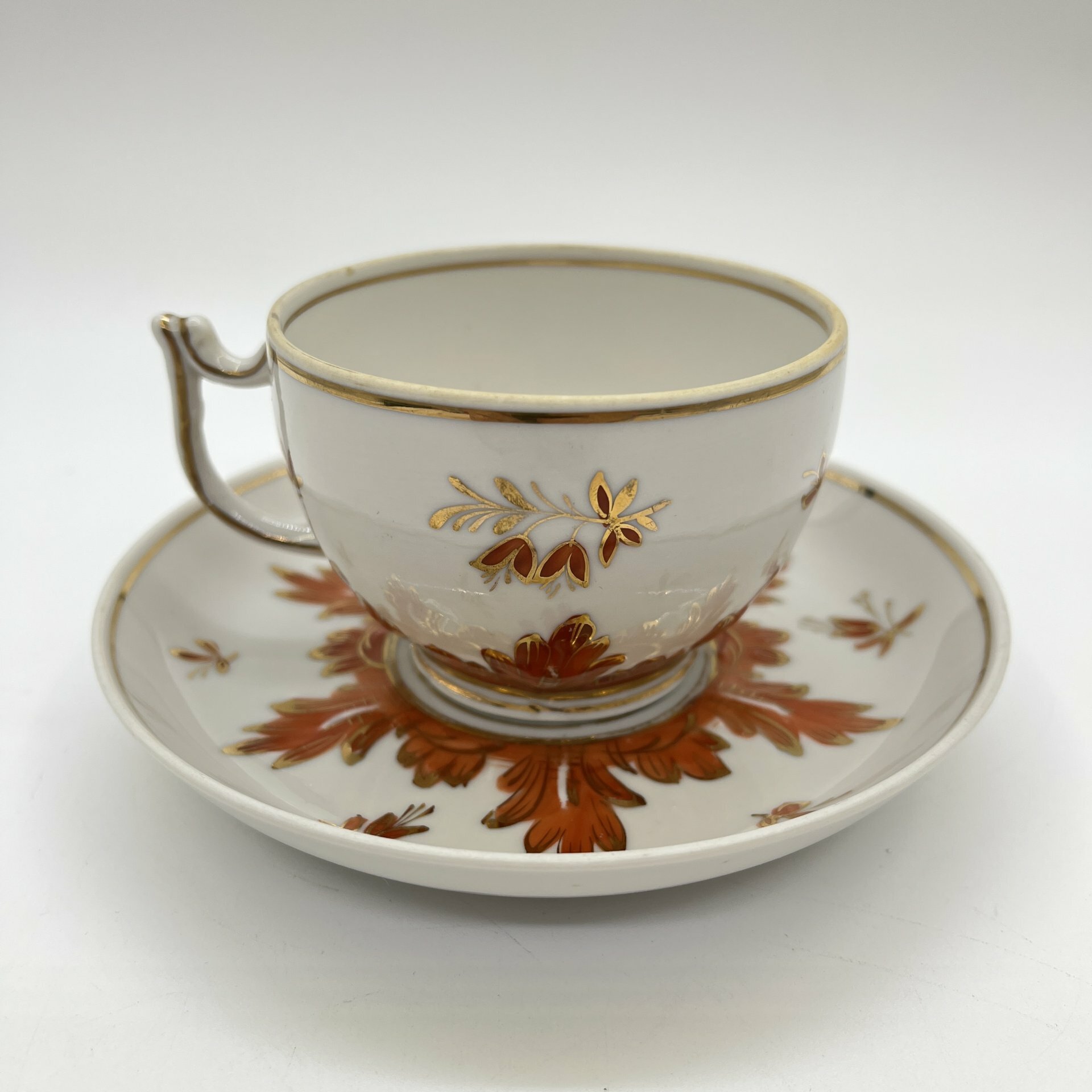 Чайная пара "Барбарис", автор Е. П. Смирнов, фарфор, роспись, золочение