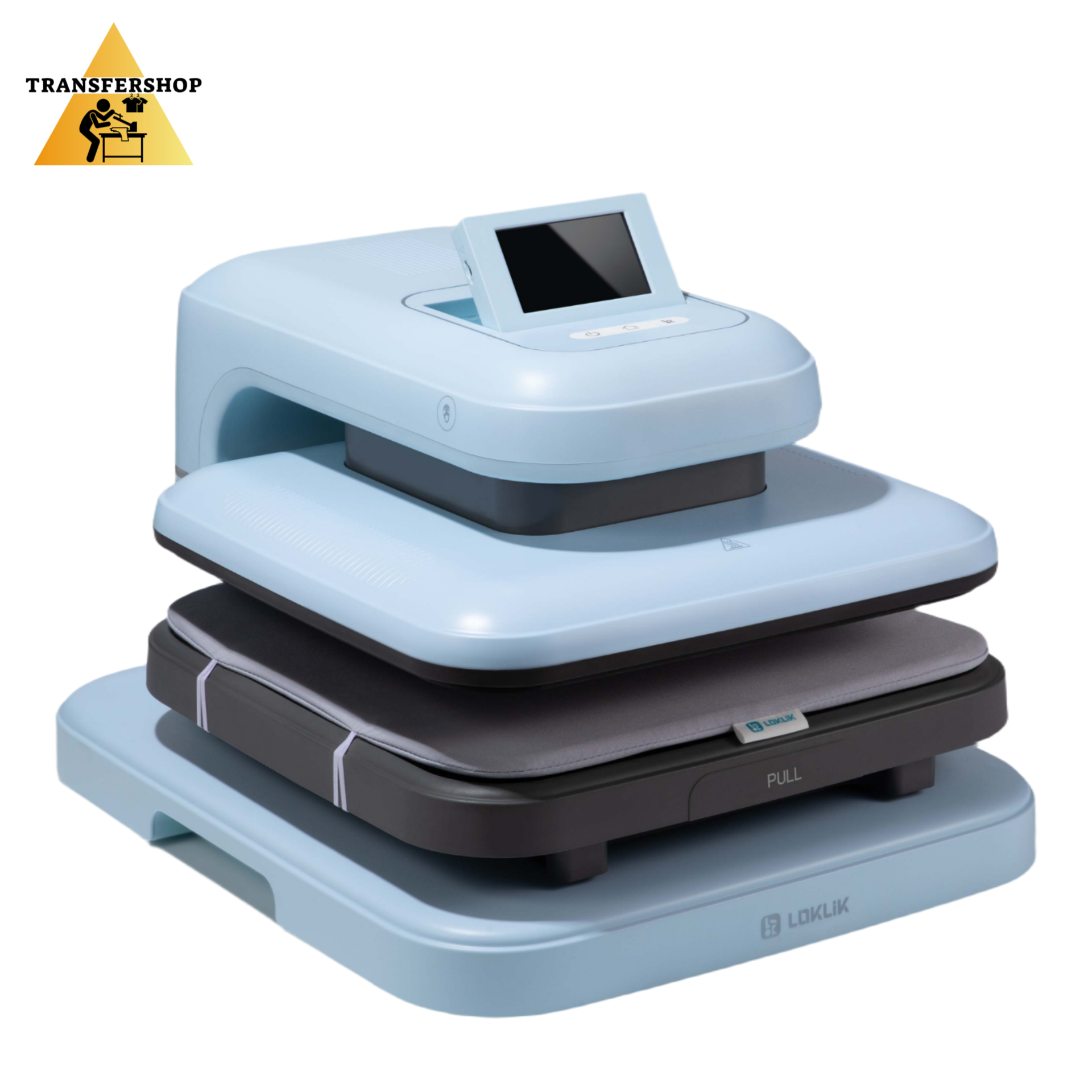 Термопресс авто 2 Голубой 38х38см LOKLiK плоский для сублимации, кожи, термопленки, дтф, DTF, для футболок, сублимации, ткани