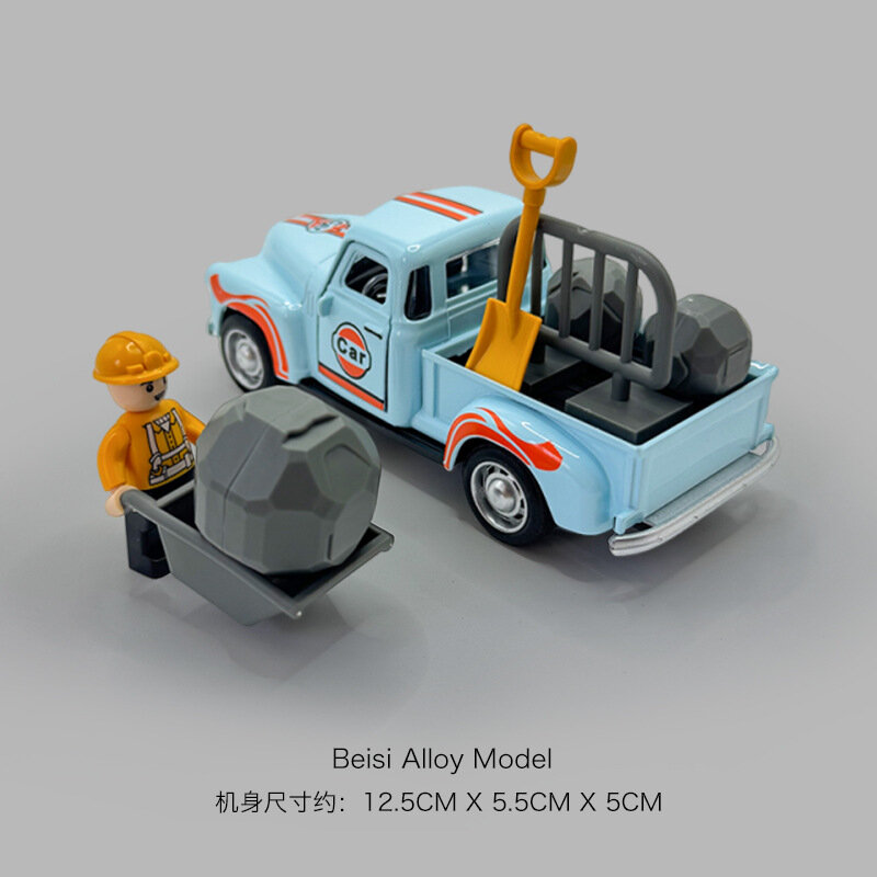 В коробке, модель автомобиля в стиле ретро, классика, винтаж, пикап, масштаб 1:32, из сплава, имитация детской игрушечной машинки.