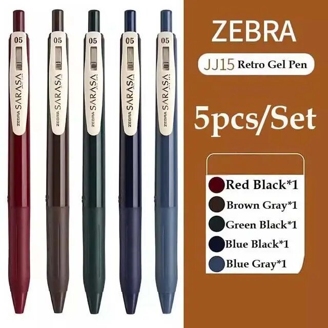 Гелевые ручки Zebra JJ15 0,5 мм 5pcs Set A